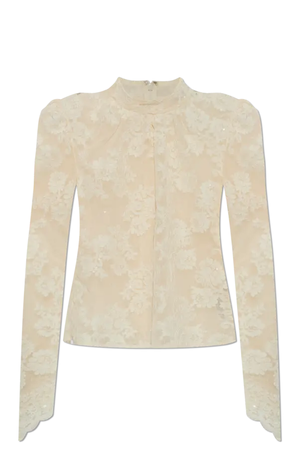SELF-PORTRAIT Lace Top With Shimmering Sequins
