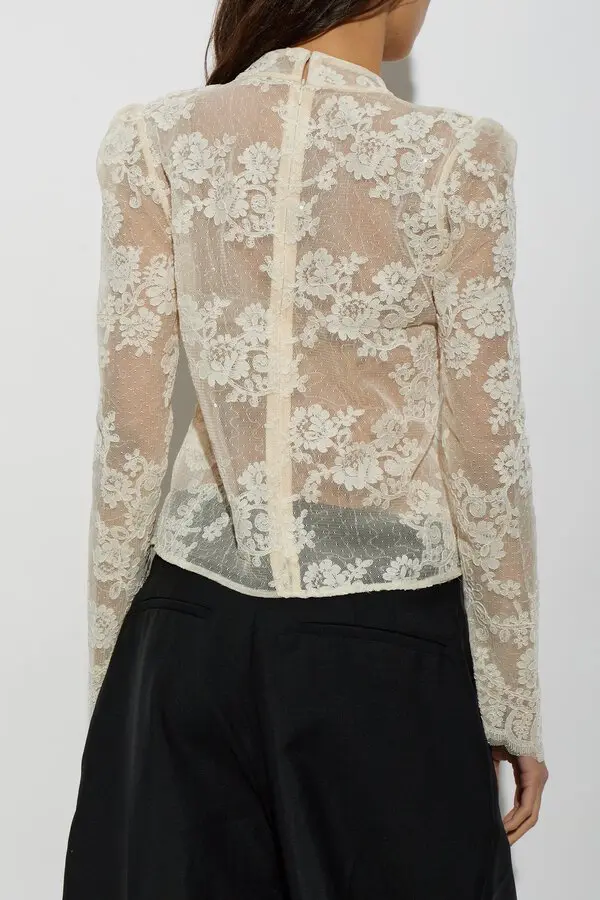 SELF-PORTRAIT Lace Top With Shimmering Sequins