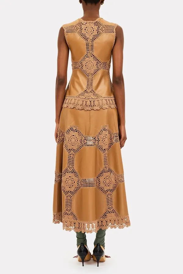 Ulla Johnson Livia Crochet & Leather Top