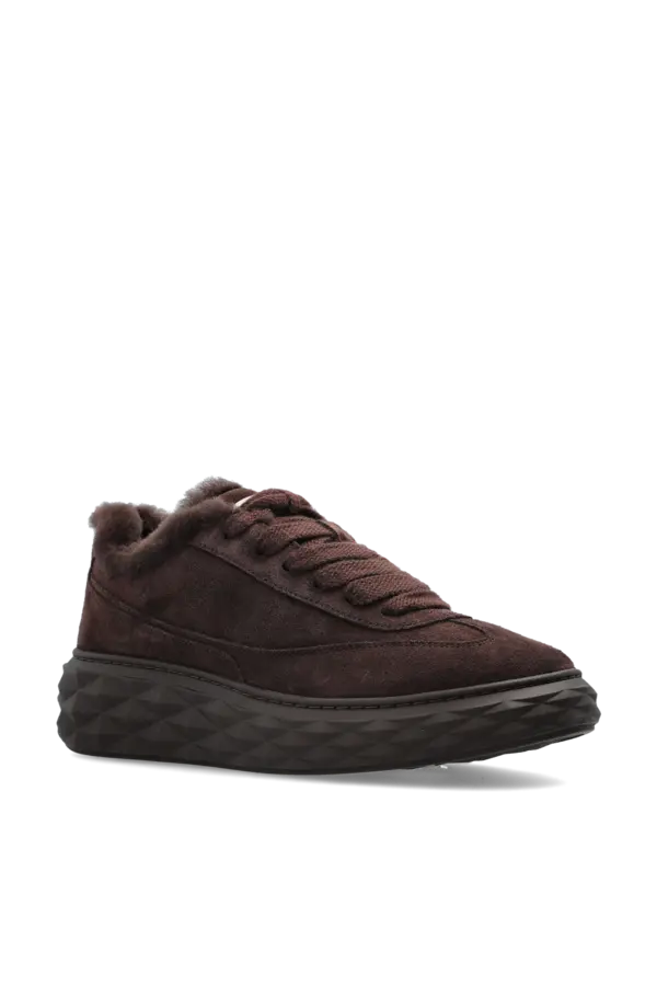 JIMMY CHOO Diamond Maxi Retro Suede Low-top Sneakers