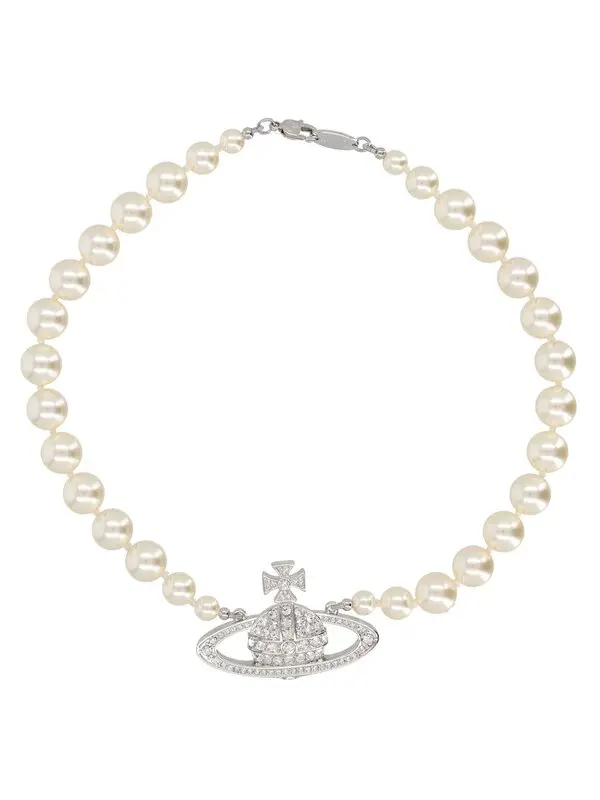 VIVIENNE WESTWOOD Collana Di Perle Con Orb - Silver