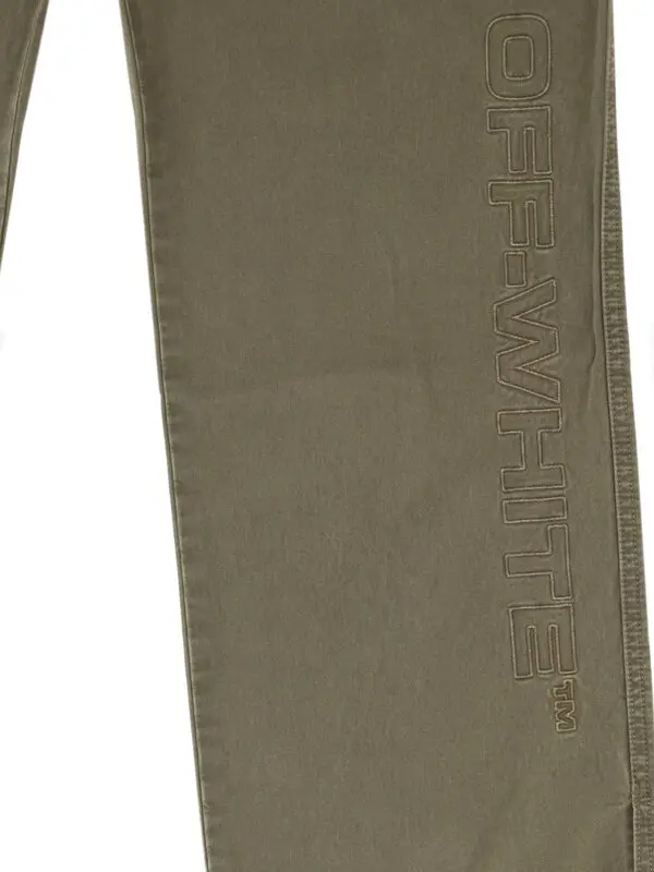Off-White Pantalone Con Logo Ricamato