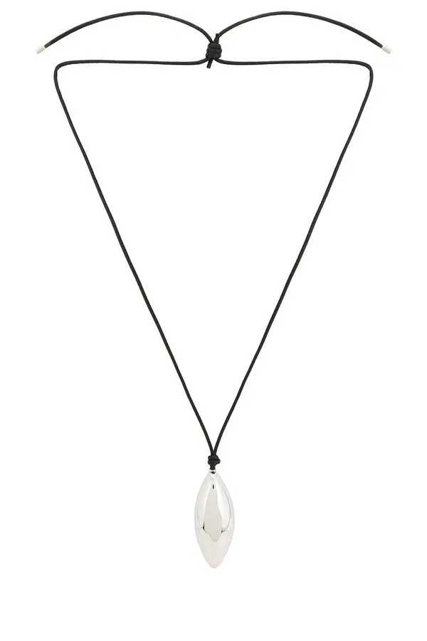 JENNIFER FISHER Dagger Leather Cord Necklace In Metallic - Silver