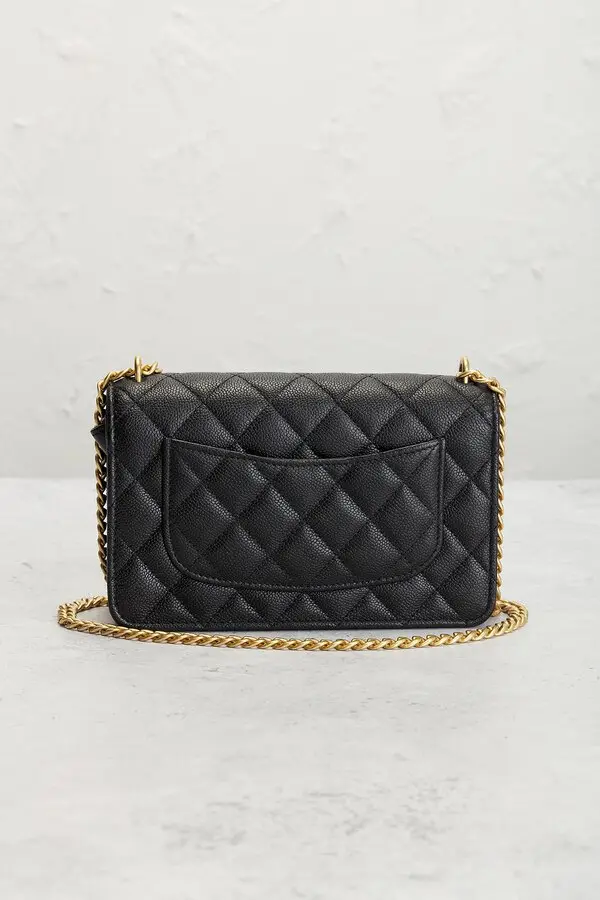 Chanel Caviar Sweet Heart Wallet On Chain