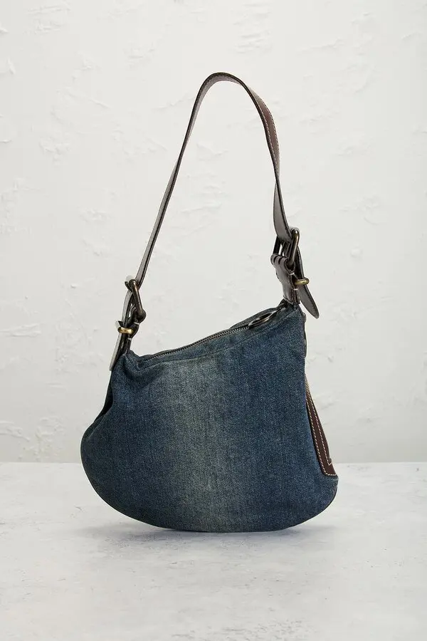 Fendi Denim Oyster Shoulder Bag