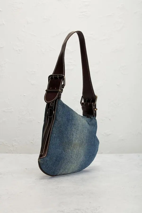Fendi Denim Oyster Shoulder Bag