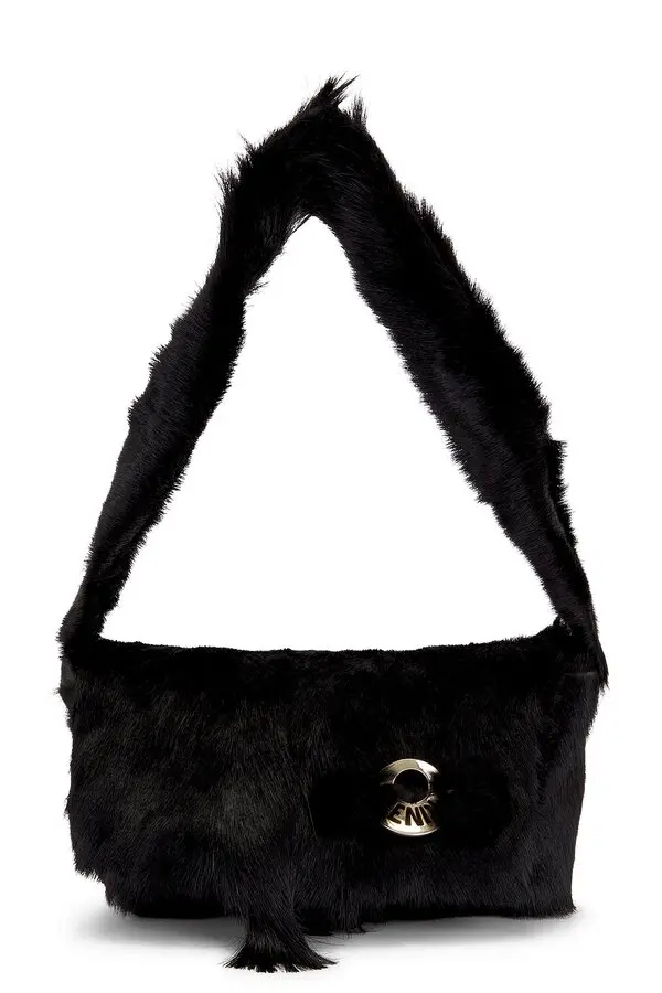 Fendi Rabbit & Mink Fur Baguette Shoulder Bag