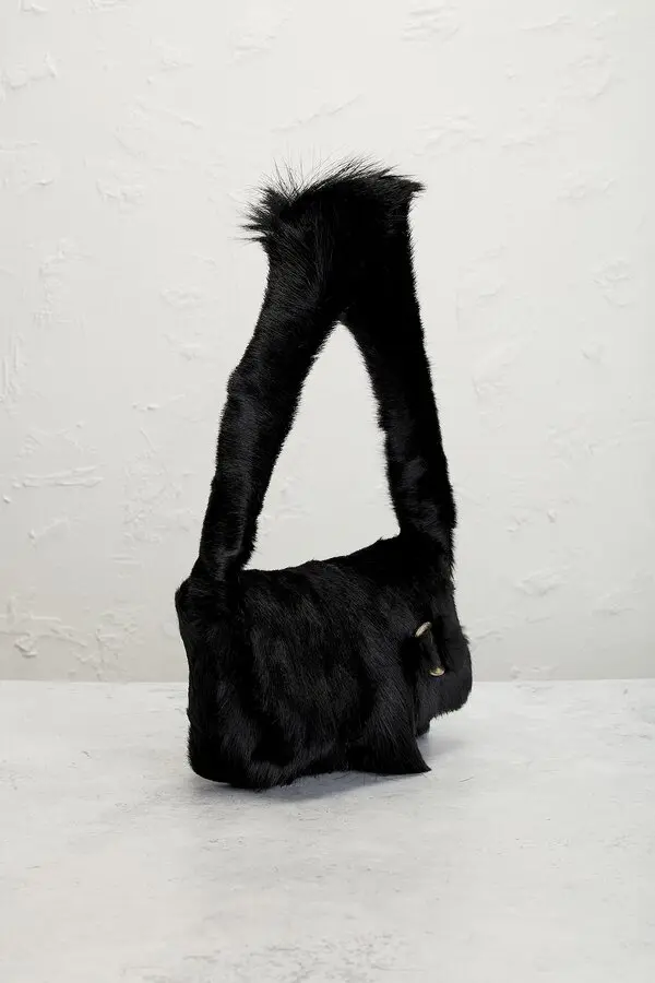 Fendi Rabbit & Mink Fur Baguette Shoulder Bag