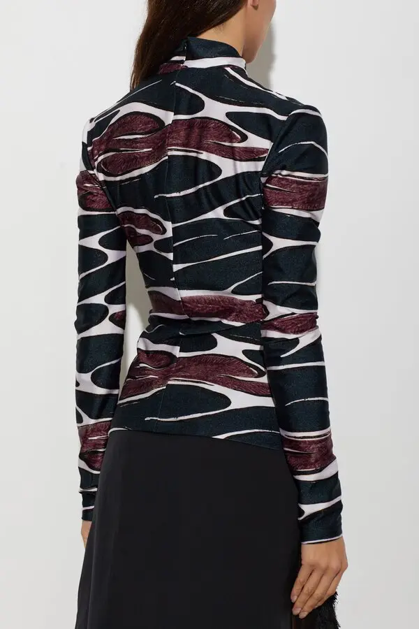 Marni Patterned Turtleneck Top