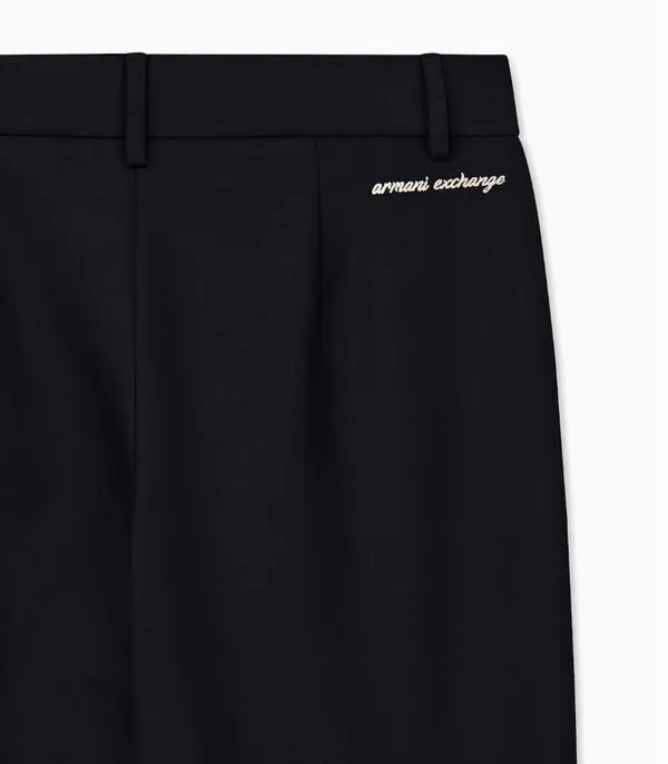 Armani Exchange Regular Fit Trousers In Viscose And Wool