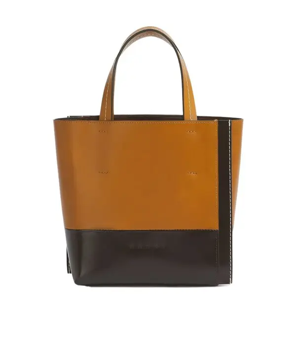Marni North South Structured Tote Bag - Brown/tan