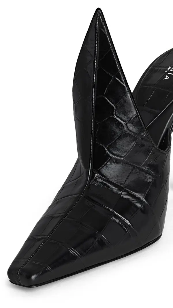 Alaïa Mules In Crocodile Embossed Calfskin