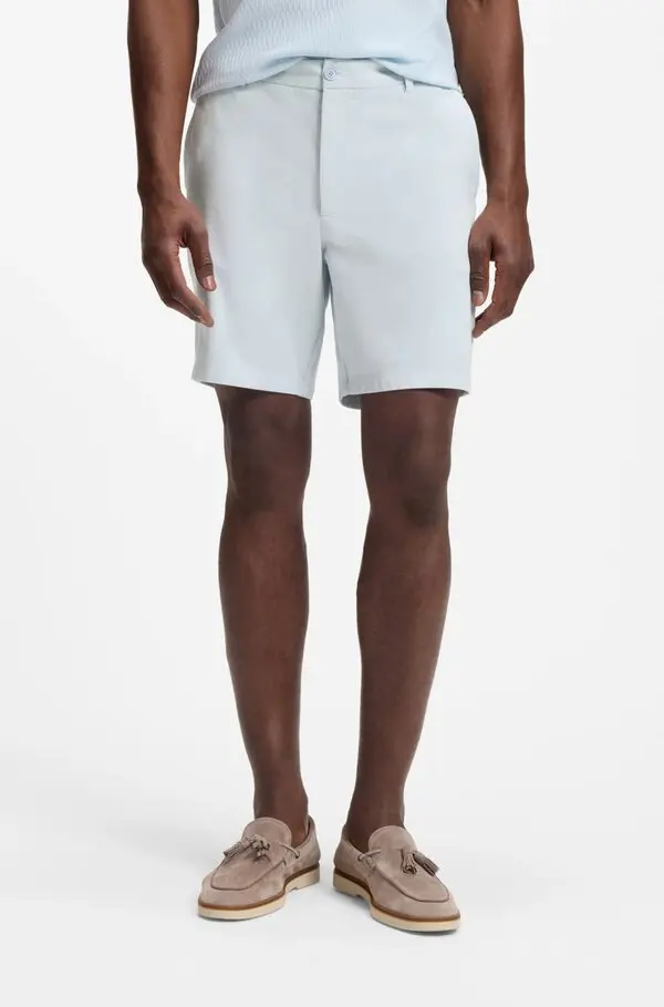 Hugo Boss Modern-fit Shorts In Stretch Cotton