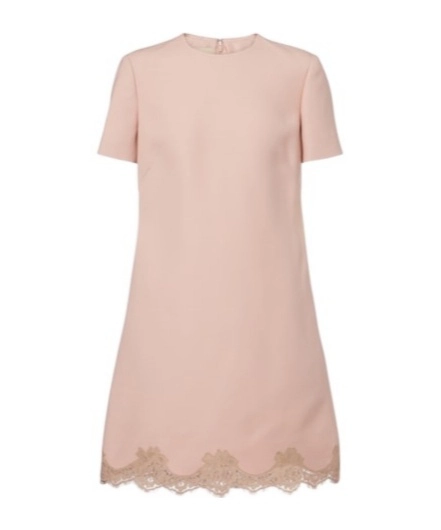 Valentino Garavani Crepe Couture Lace-trimmed Minidress - Pink
