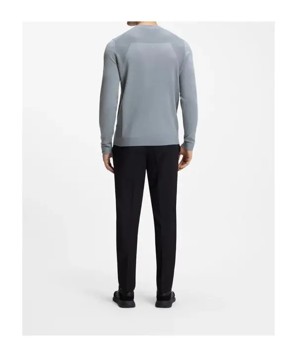 Hugo Boss Cotton-blend Sweater With Bodymapping Structure