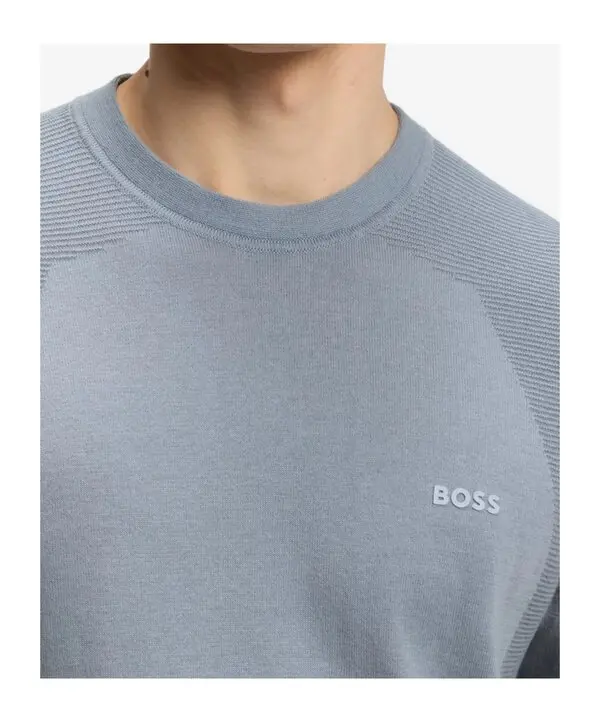 Hugo Boss Cotton-blend Sweater With Bodymapping Structure
