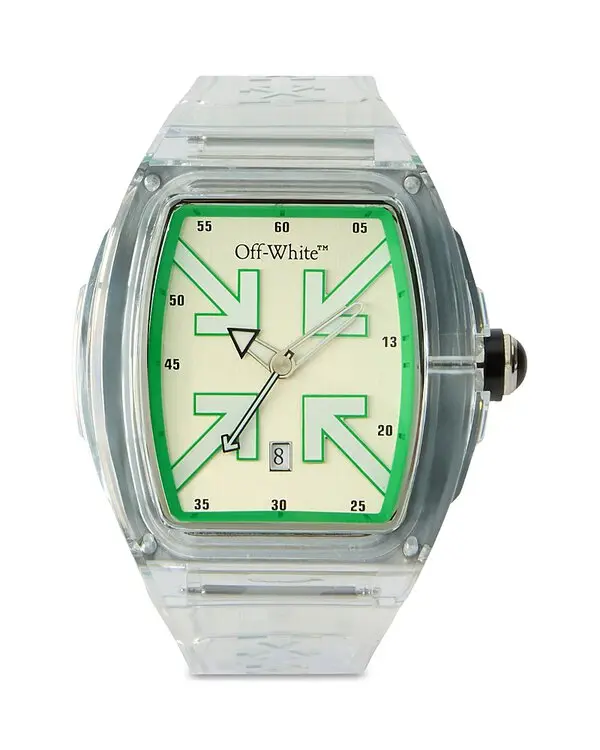 Off-White Beat Watch, 45mm X 52mm - Transparent/green