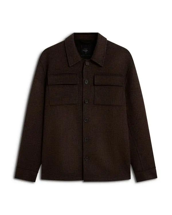 Ted Baker London Dortmun Splitable Wool Blend Trucker Overshirt