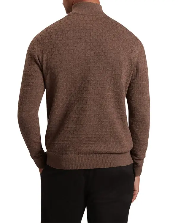Ted Baker London Jeremee T Stitch Half Zip Cotton Wool Sweater - Brown