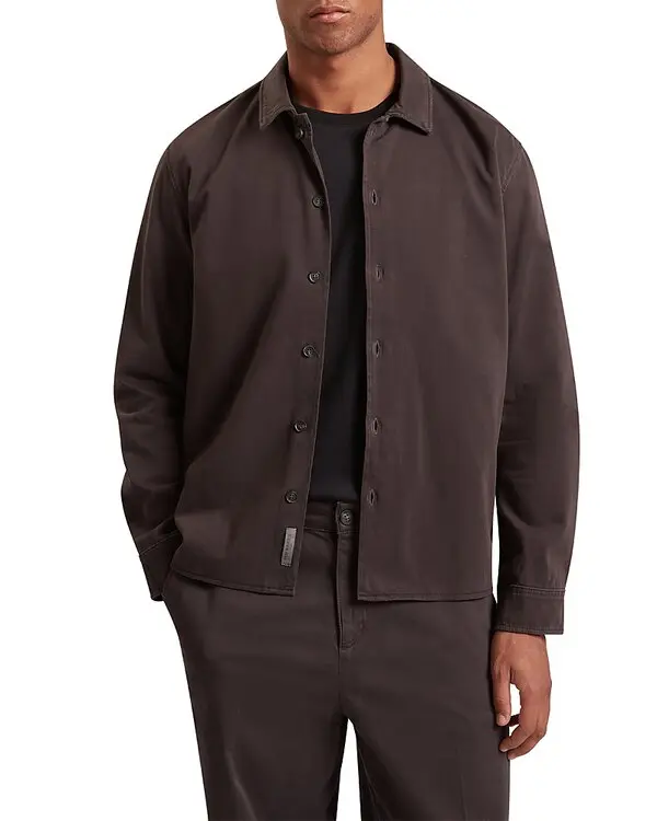 Ted Baker London Mitakos Sateen Cotton Smart Overshirt - Grey