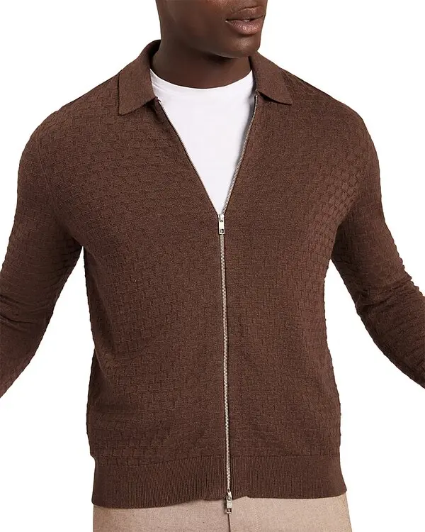 Ted Baker London Latto Long Sleeve T Stitch Zip Jacket - Brown