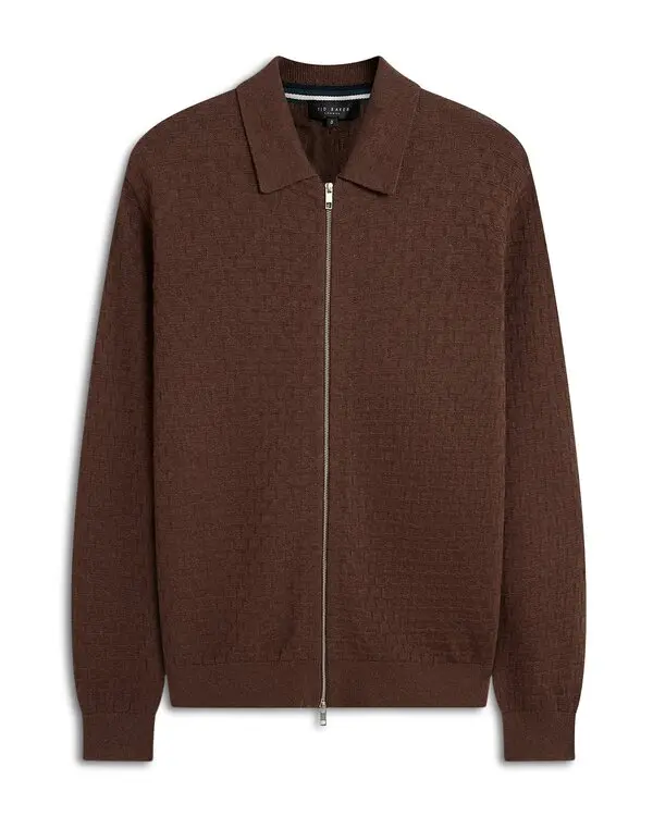 Ted Baker London Latto Long Sleeve T Stitch Zip Jacket - Brown