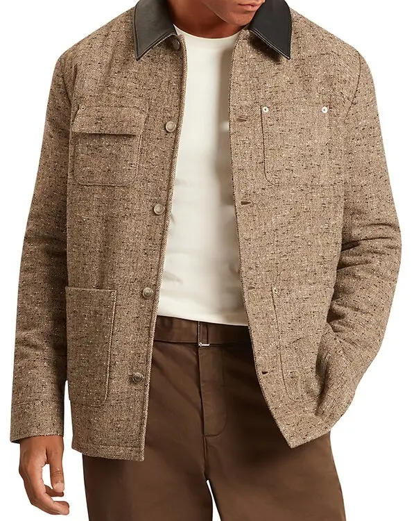 Ted Baker London Wallton Wool Blend Nep Tweed Chore Jacket
