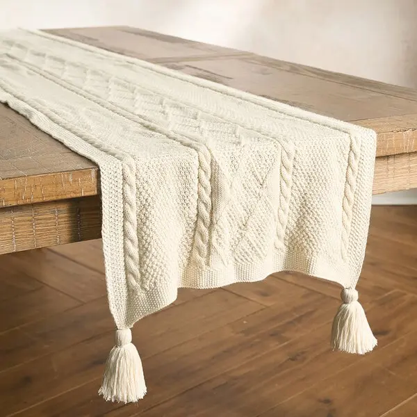 JULISKA Berry & Thread Cable Knit 18 X 108 Table Runner