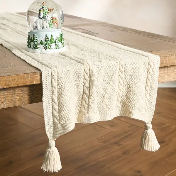 JULISKA Berry & Thread Cable Knit 18 X 108 Table Runner