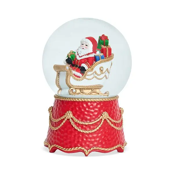 JULISKA Berry & Thread North Pole Santa In Sleigh Snow Globe
