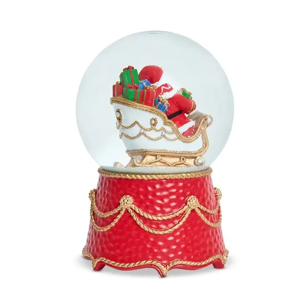 JULISKA Berry & Thread North Pole Santa In Sleigh Snow Globe