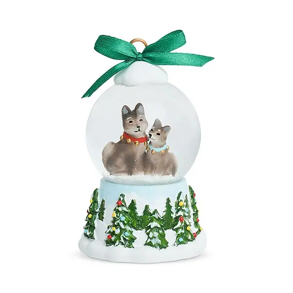 JULISKA Berry & Thread North Pole Husky Snow Globe Place Card Holder