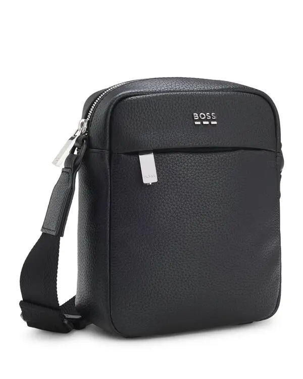 BOSS Ray Pebble Logo Zip Reporter Bag