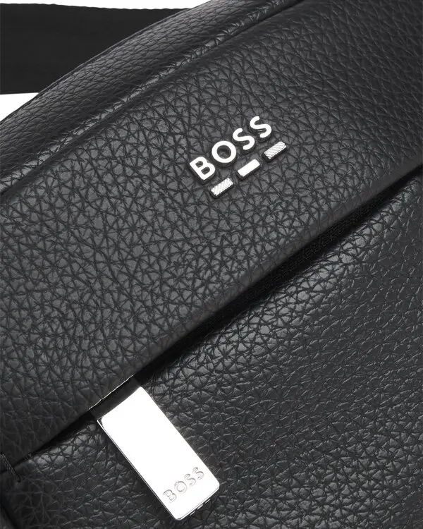 BOSS Ray Pebble Logo Zip Reporter Bag