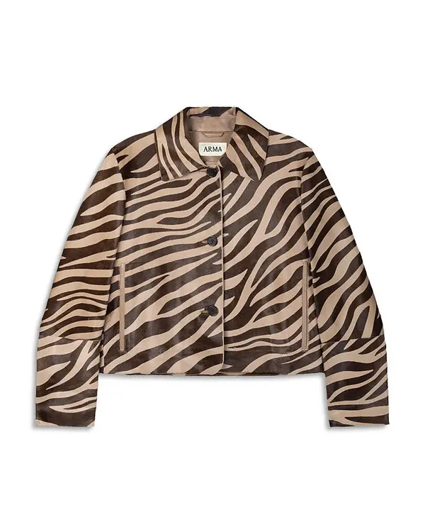 ARMA Emy Cavallino Print Leather Jacket