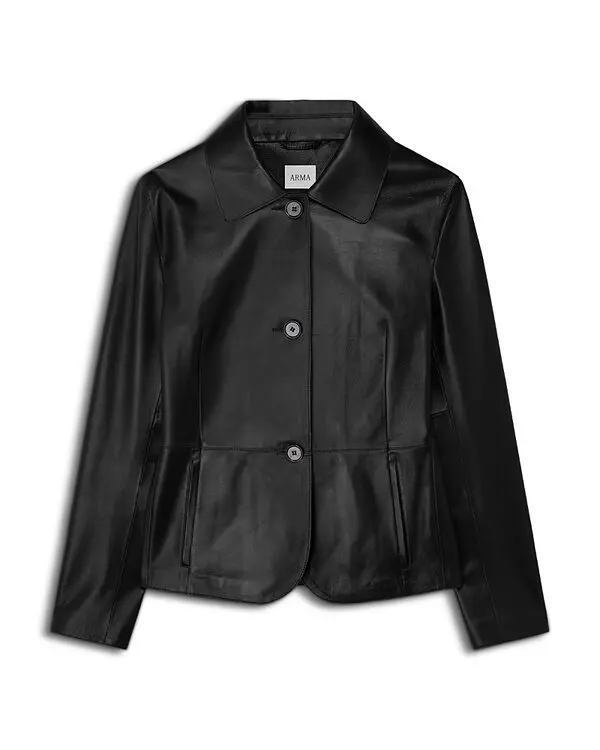 ARMA Carmen Leather Button Front Jacket