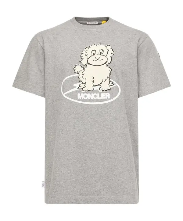 Moncler X Fragment Dog Printed Crewneck T-shirt - Grey