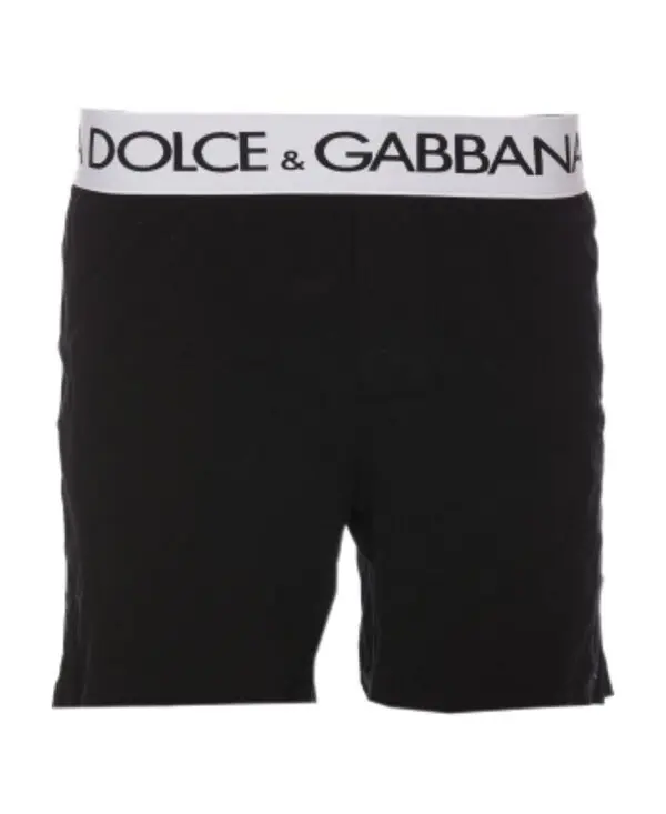 Dolce & Gabbana Dolce Gabbana Logo Elastic Waist Jersey Boxers - Black