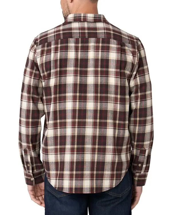 LIVERPOOL Plaid Long Sleeve Button Up Shirt - Ecru/burnt