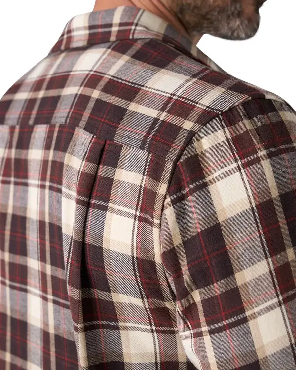 LIVERPOOL Plaid Long Sleeve Button Up Shirt - Ecru/burnt