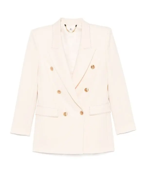 Elisabetta Franchi Contrasting-stitching Virgin-wool Blazer