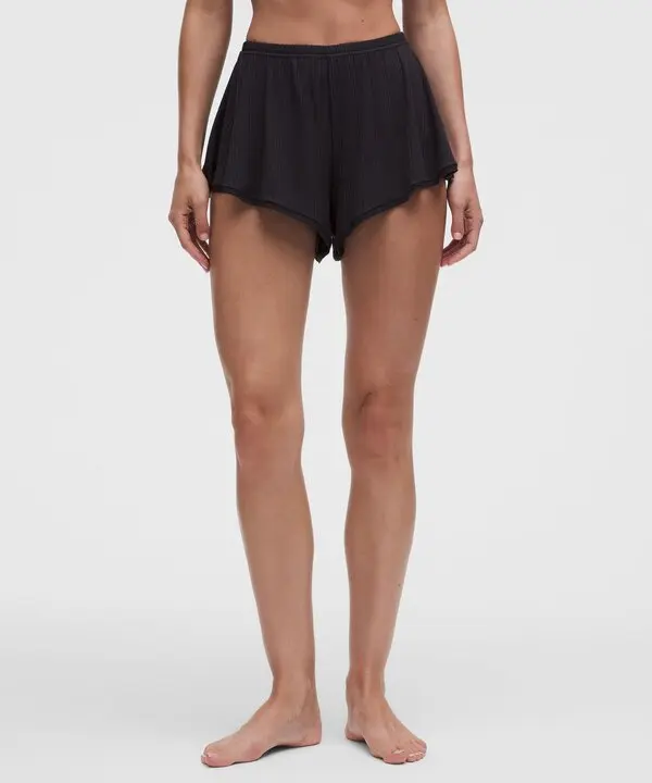 Lululemon Underease High-waist Ribbed Shortie Underwear - Black