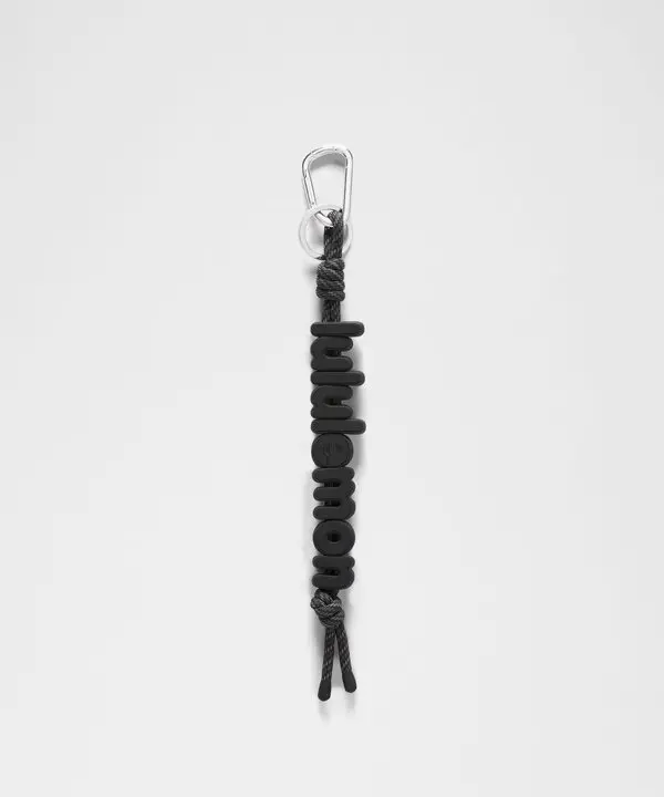 Lululemon Silicone Wordmark Keychain - Black/silver