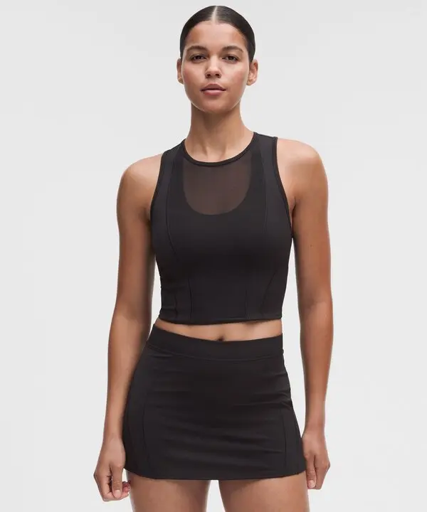 Lululemon Nulux Mesh-panelled Cropped Tank Top - Black