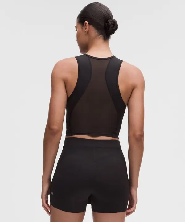 Lululemon Nulux Mesh-panelled Cropped Tank Top - Black