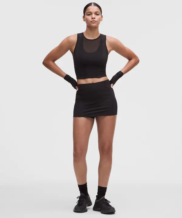 Lululemon Nulux Mesh-panelled High-rise Mini Skort - Black