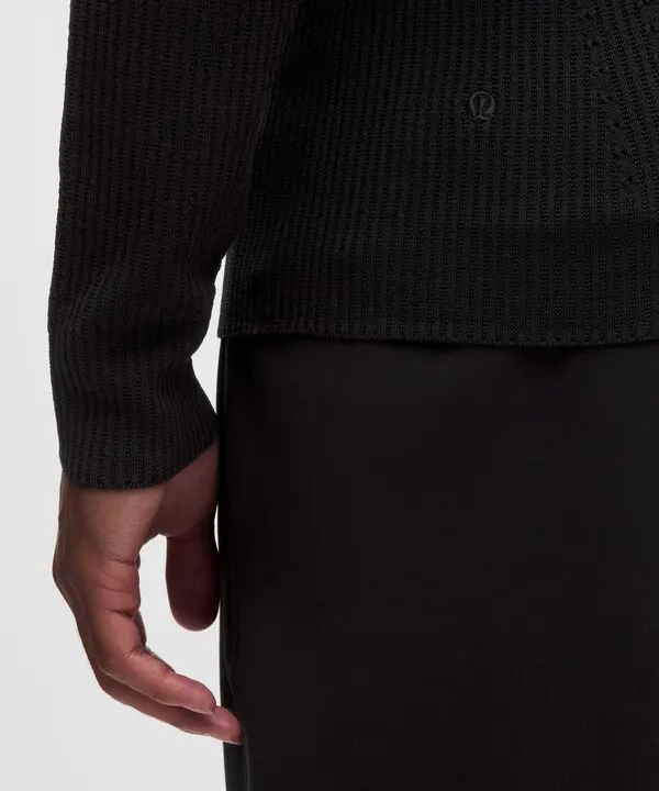 Lululemon Rib-knit Slim-fit Long-sleeve Shirt - Black