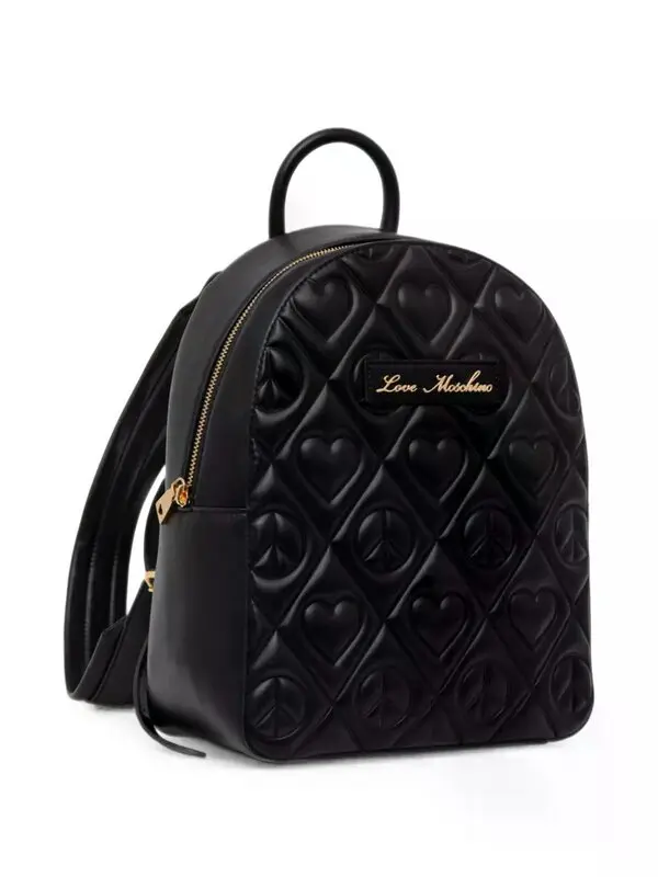 Moschino Quilted Heart-motif Backpack