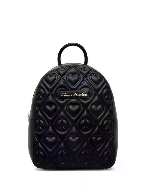 Moschino Quilted Heart-motif Backpack - Black
