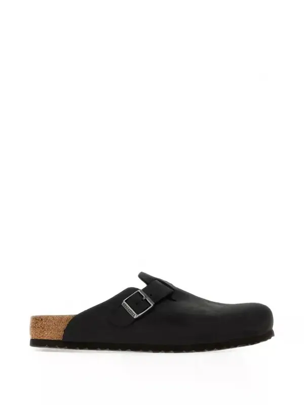 BIRKENSTOCK Boston Leather Mules - Black